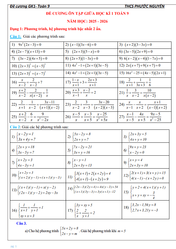 Đáp Án Đề Cương Giữa Kì 1 Toán 9 Năm 2025 – 2026 Trường Ngôi Sao Hoàng Mai – Hà Nội Miễn Phí ...