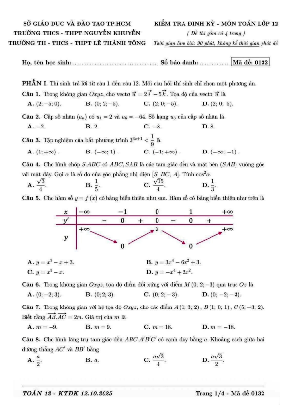 Toán Lớp Toán 12 | Lời Giải Bài Tập & Lý Thuyết Chi Tiết