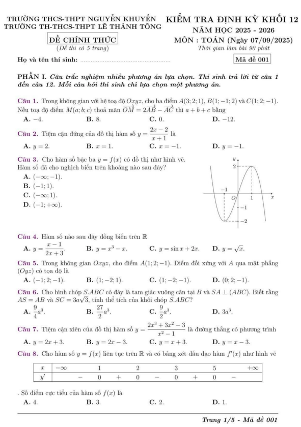 Toán Lớp Toán 12 | Lời Giải Bài Tập & Lý Thuyết Chi Tiết
